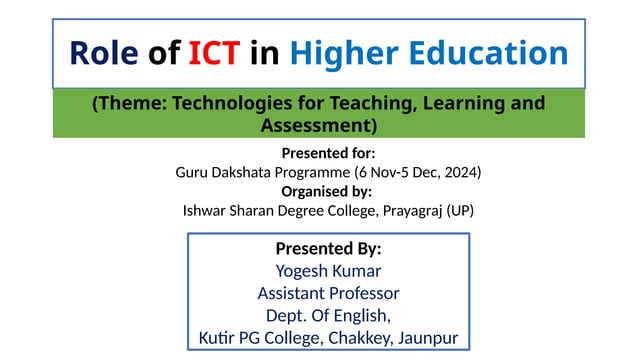 Role of ICT in higher education... .pptx