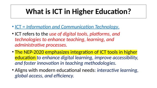 Role of ICT in higher education... .pptx