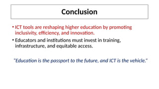 Role of ICT in higher education... .pptx