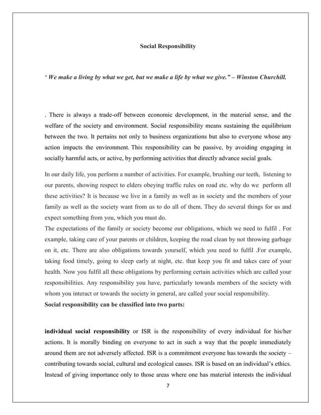 MBA CSR project | PDF