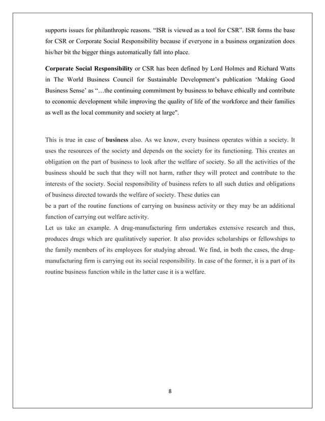 MBA CSR project | PDF