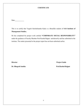 MBA CSR project | PDF