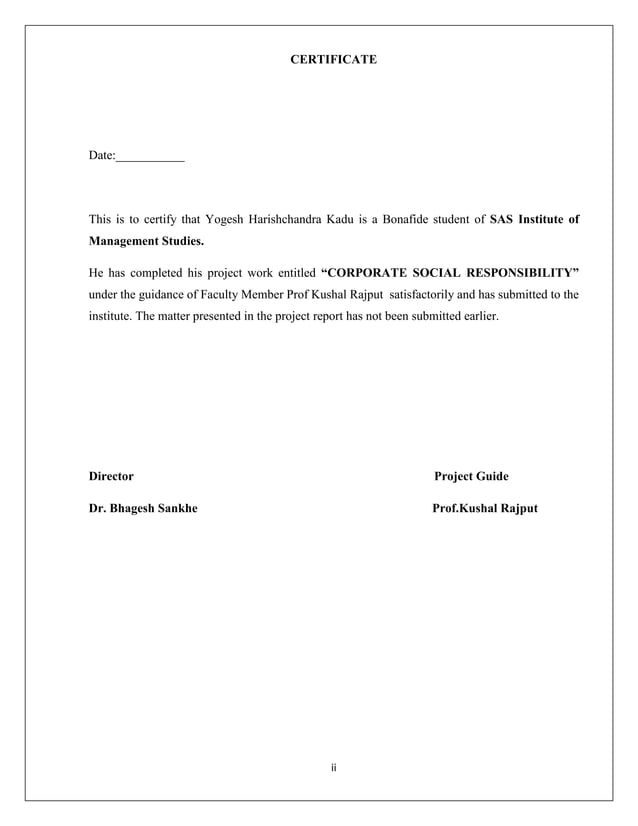 MBA CSR project | PDF