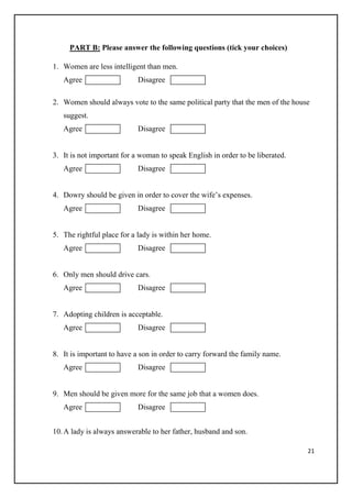 status of woman life long project report | PDF