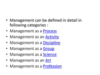 Study of Management | PPTX
