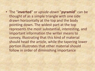 Inverted pyramid style of news writing | PPTX
