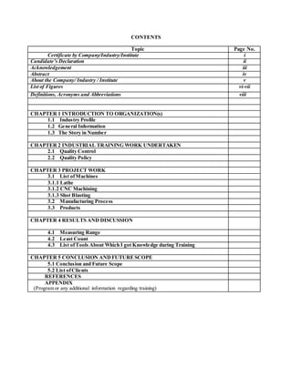 Six Month Industrial Training Report at Milestone Gears Ltd | DOCX