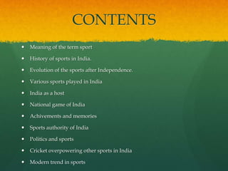 SPORTS IN INDIA | PPTX