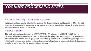 Yoghurt and; kefir Production | PPTX