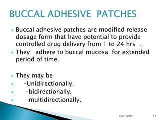 buccal drug delivery system | PPTX | Dental Health | Diseases and ...