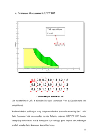Stabilitas Lereng Menggunakan Metode Fellenius Dan SLOPE/W 2007 | PDF