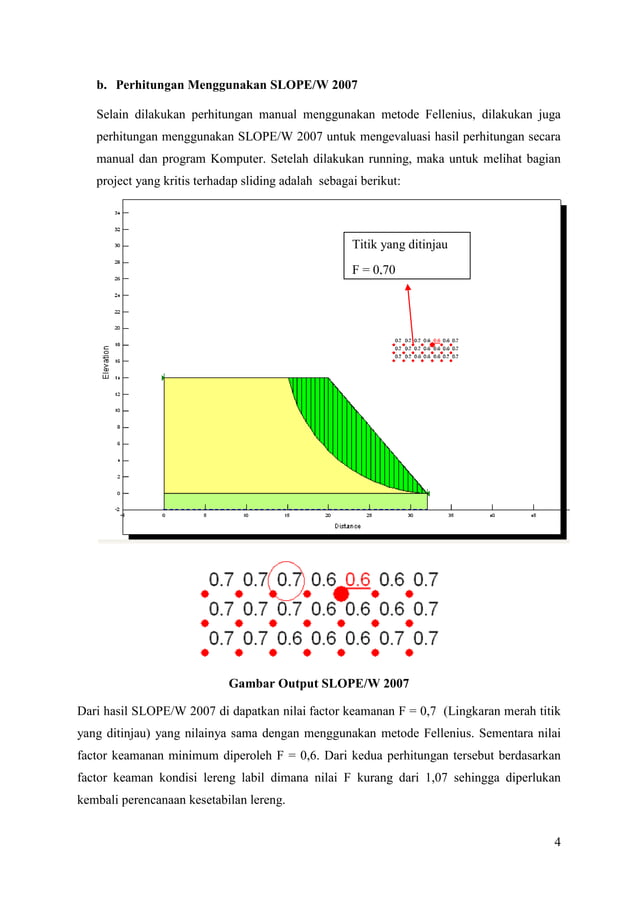 Stabilitas Lereng Menggunakan Metode Fellenius Dan SLOPE/W 2007 | PDF