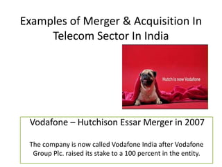 Merger and Acquisition in Telecom Sector in India | PPTX