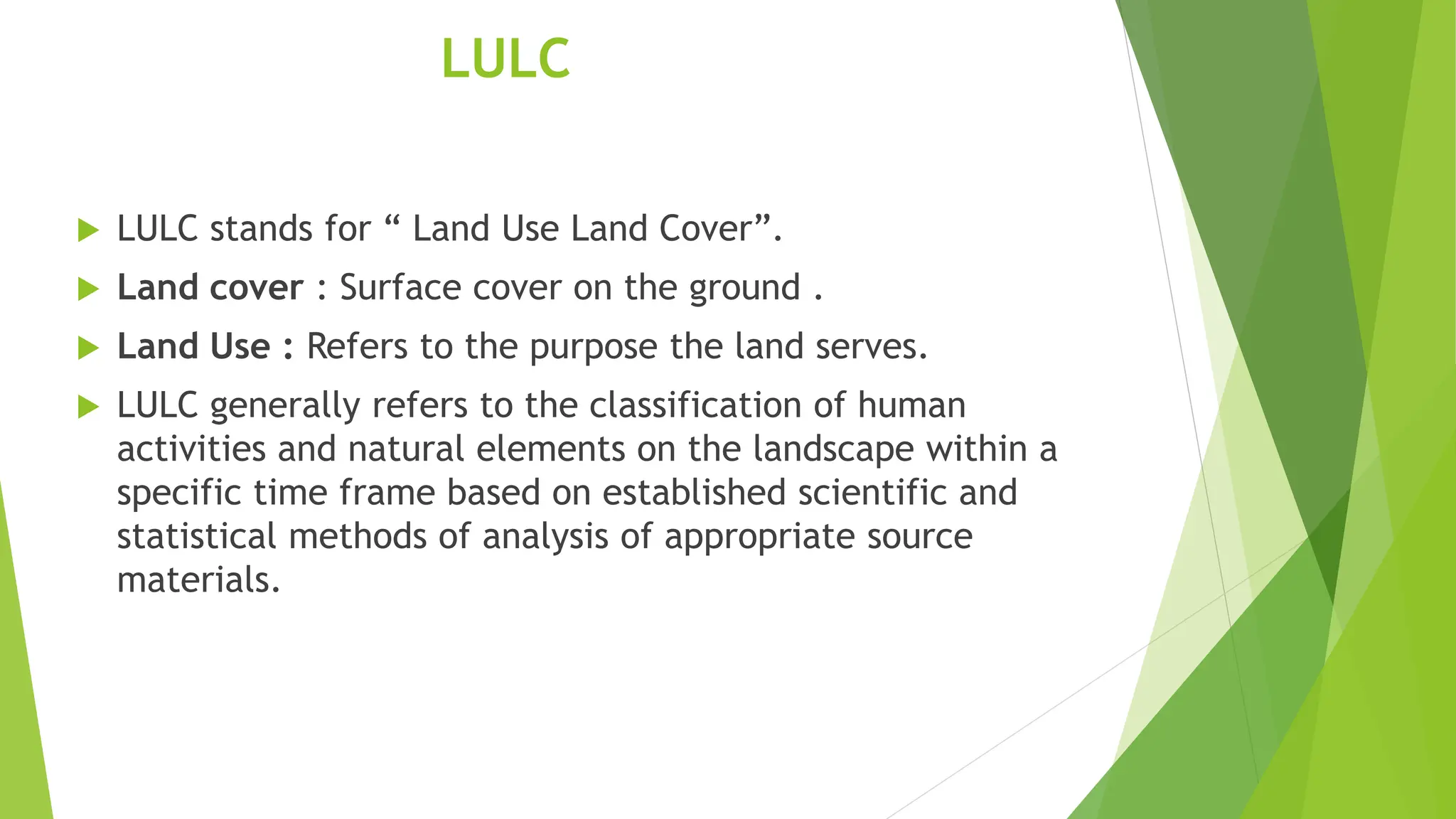 GIS PRESENTATION: Preparation of land use classification maps through ...