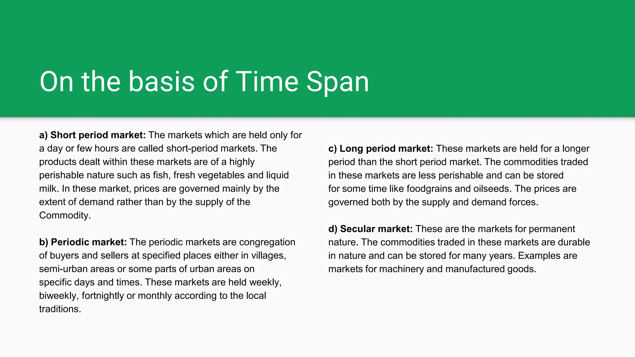 Types of Agricultural markets LLB- SEM I | PPTX