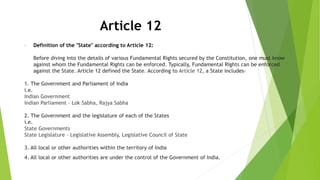 Article 12 of the Indian Constitution law | PPTX