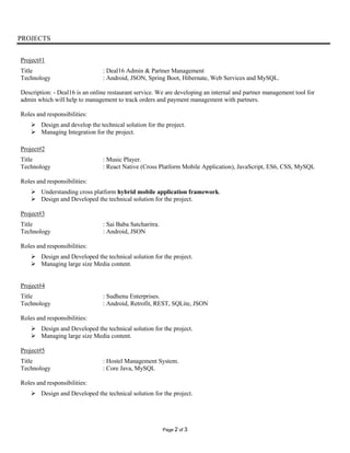 Software Android Developer Resume | PDF