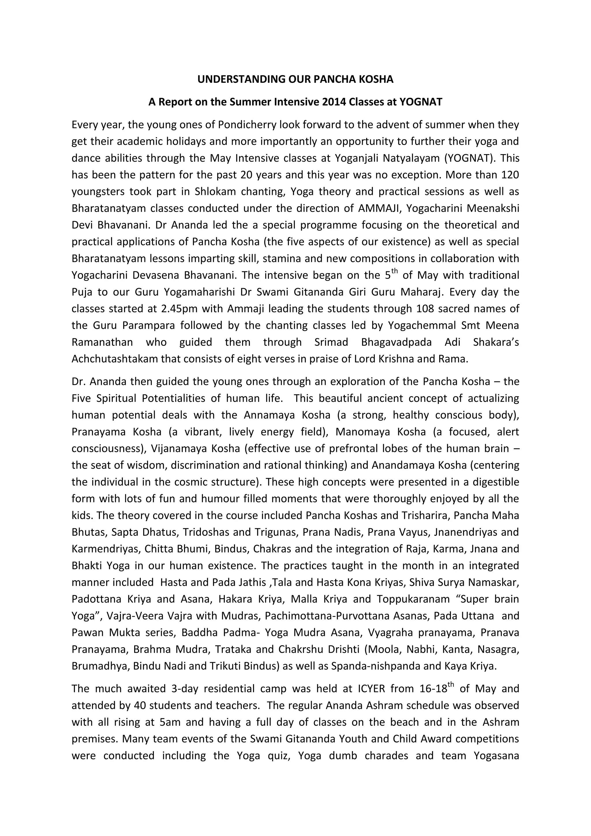 UNDERSTANDING OUR PANCHA KOSHA | PDF