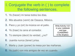 Yo go verbs | PPTX