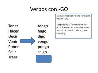 Yo-go verbs | PPT