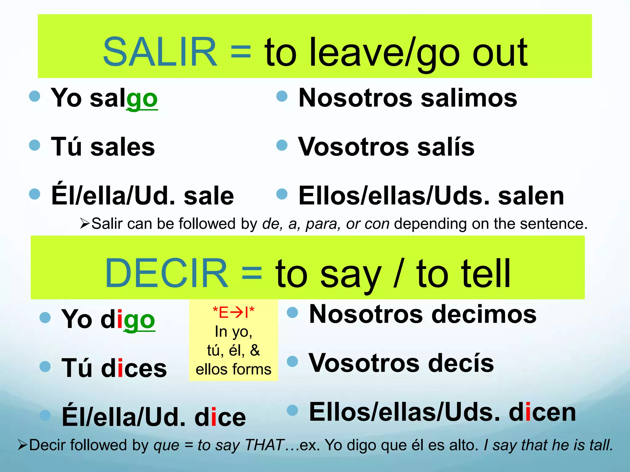 Yo go verbs | PPTX