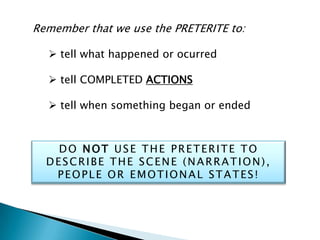 Yo –go verbs in the preterite tense | PPTX