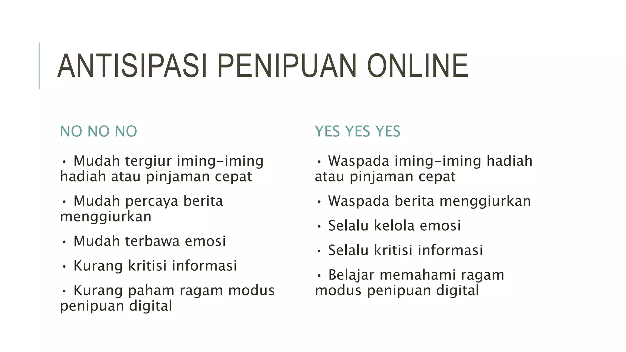 Jenis-jenis Penipuan di Internet dan Cara Menghindarinya | PPTX
