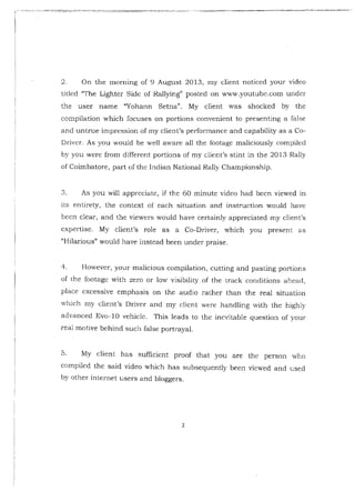 Yohann setna court notice | PDF