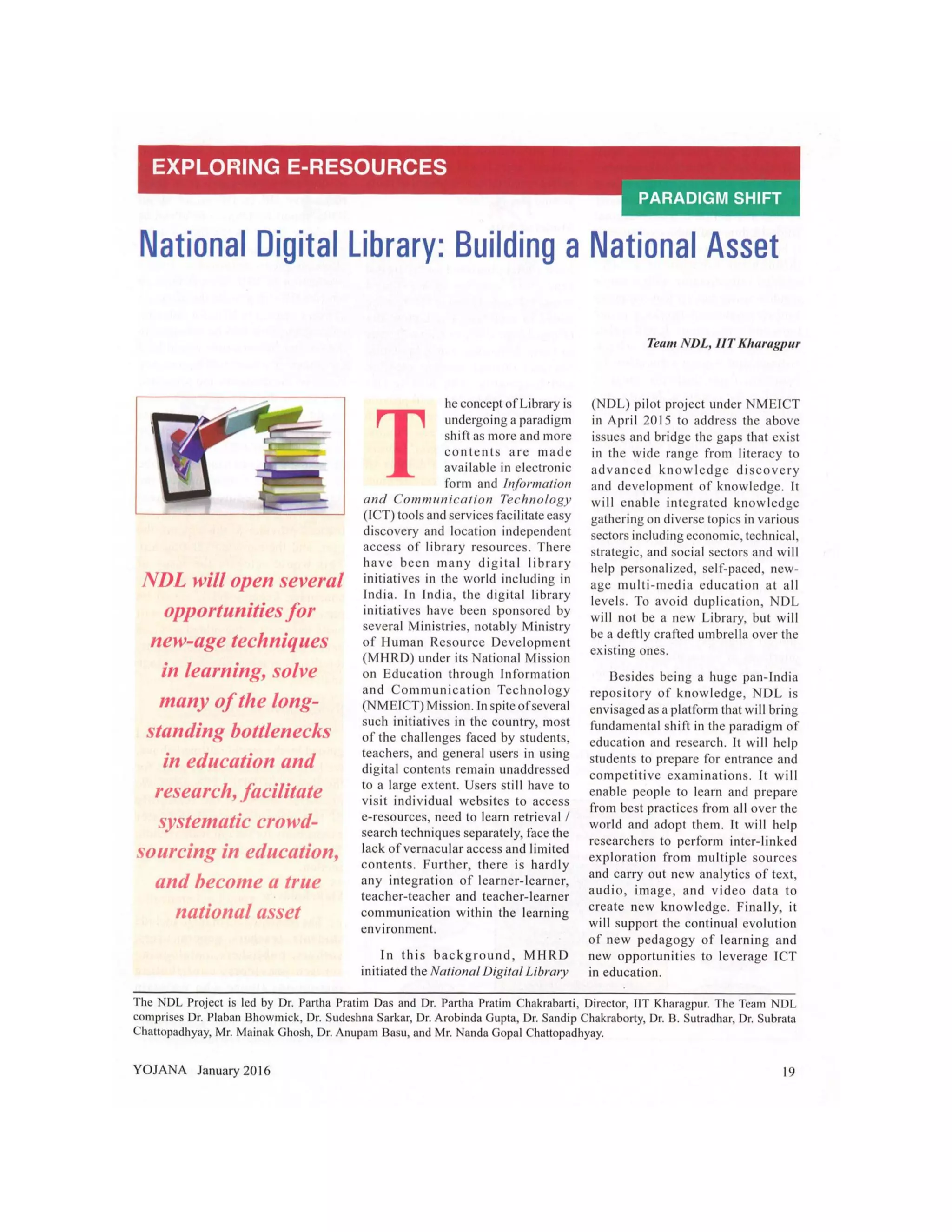 National Digital Library of India : Building a National Asset | PDF