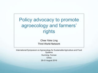 Policy advocacy to promote agroecology and farmers’ rights | PPTX