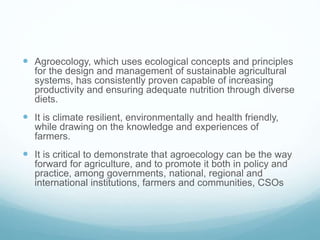 Policy advocacy to promote agroecology and farmers’ rights | PPTX