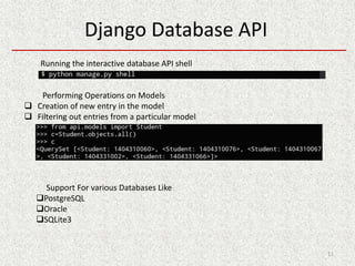 Django Seminar | PPTX | Databases | Computer Software and Applications