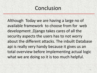 Django Seminar | PPTX | Databases | Computer Software and Applications