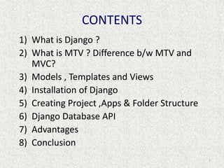Django Seminar | PPTX | Databases | Computer Software and Applications