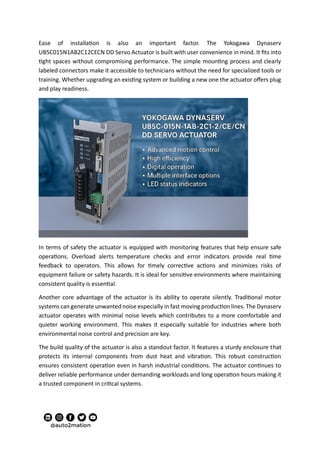 Essential Yokogawa Dynaserv Servo Actuator | PDF