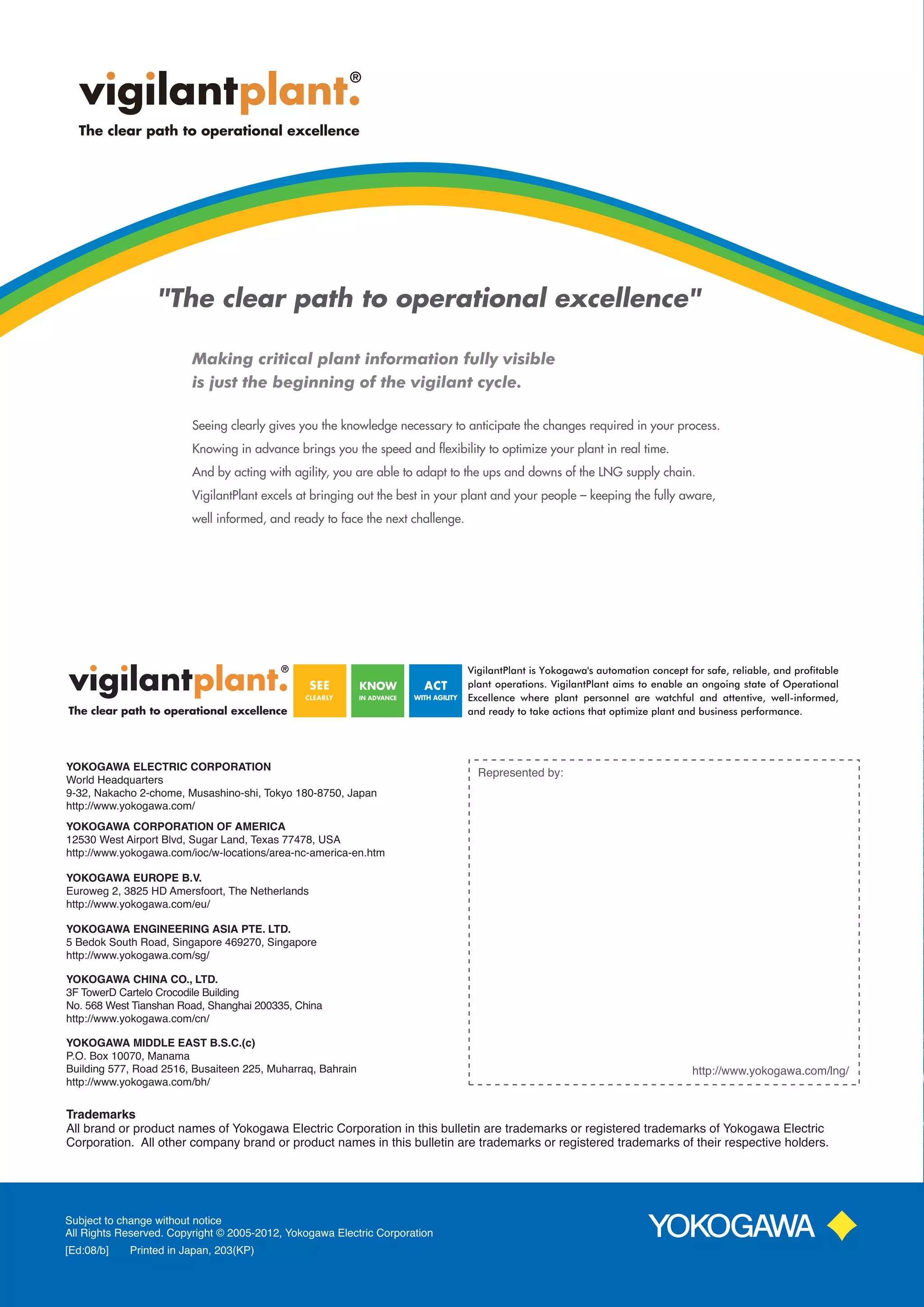Yokogawa in the LNG supply chain | VigilantPlant | PDF
