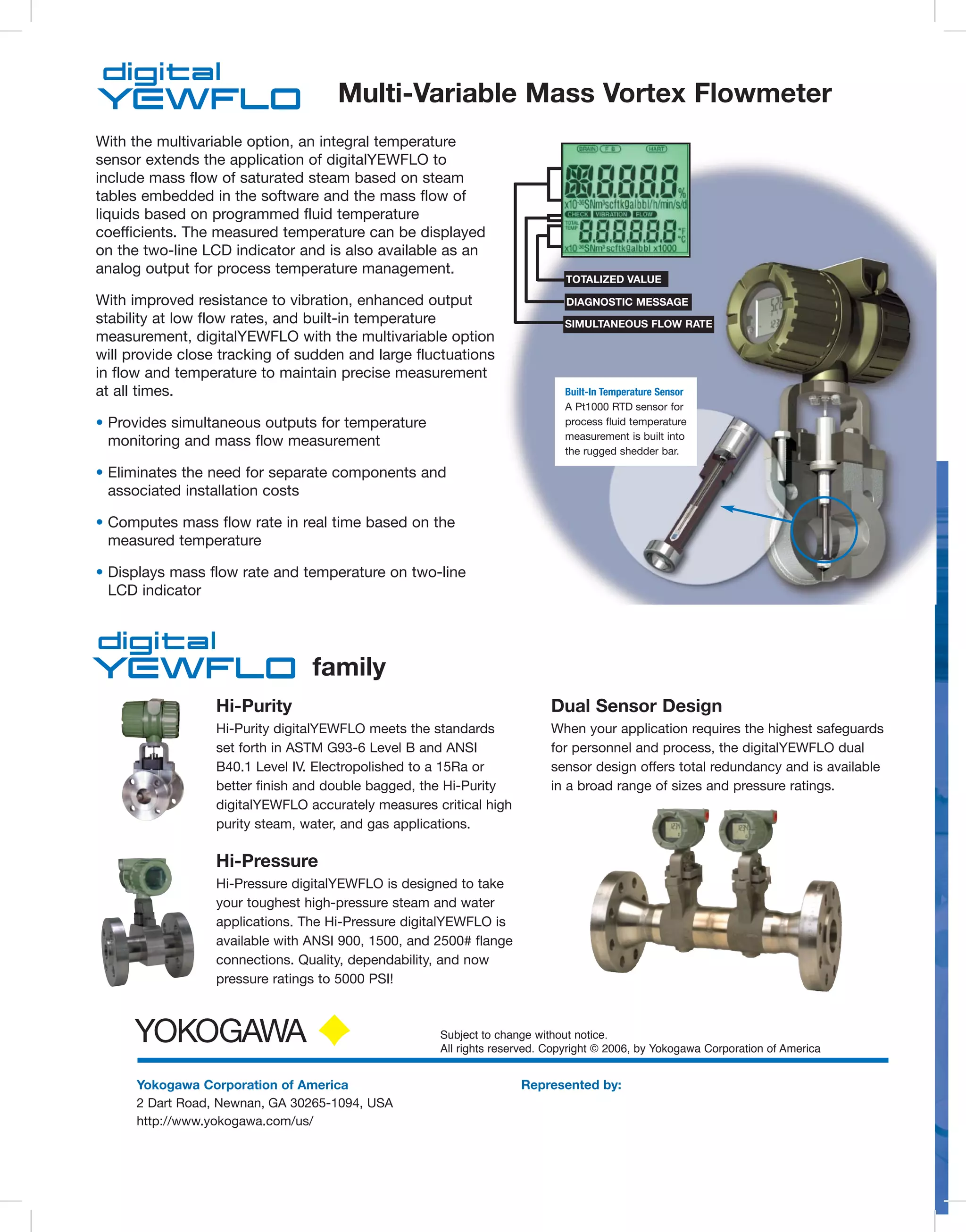 Yokogawa digital YEWFLOW Vortex Flowmeters | PDF