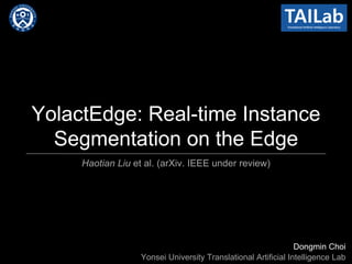 YolactEdge Review [cdm] | PPT