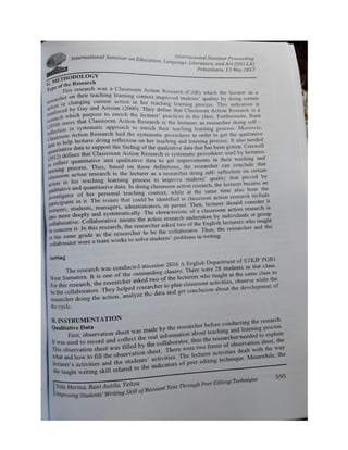 IMPROVING STUDENTS’ WRITING SKILL OF RECOUNT TEXT THROUGH PEER EDITING TECHNIQUE | PDF