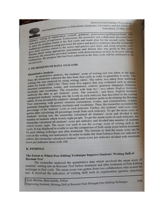 IMPROVING STUDENTS’ WRITING SKILL OF RECOUNT TEXT THROUGH PEER EDITING TECHNIQUE | PDF