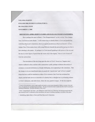 Yolanda martin gsu identifying aphra behn's cloris & eliza haywood's ...