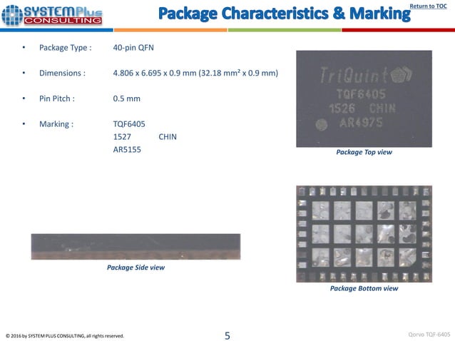 Qorvo TQF6405 High Band FEM SMR-BAW Filter iPhone 6s Plus 2016 teardown ...