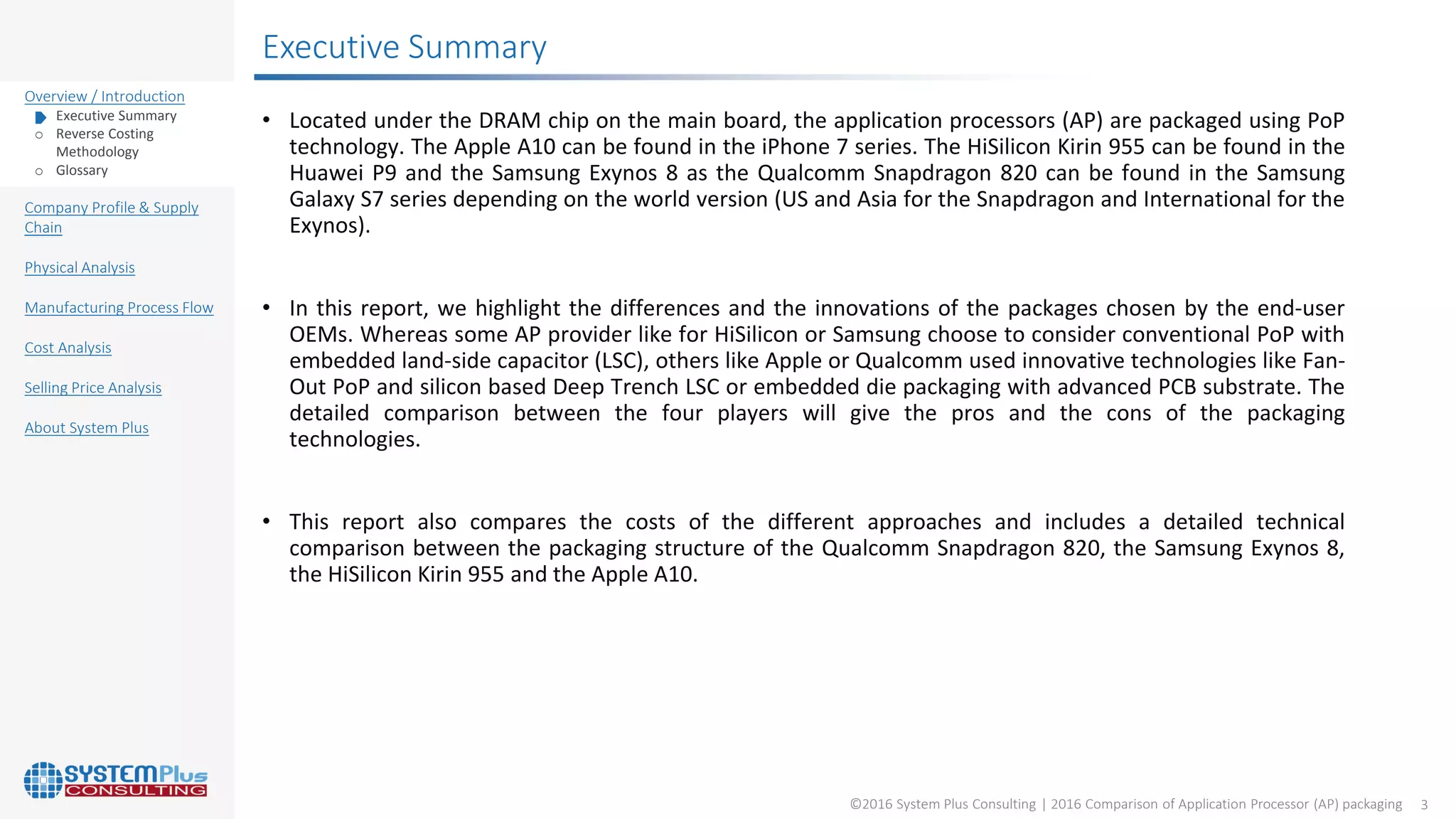 2016 Comparison of Application Processor Packaging - teardown reverse ...