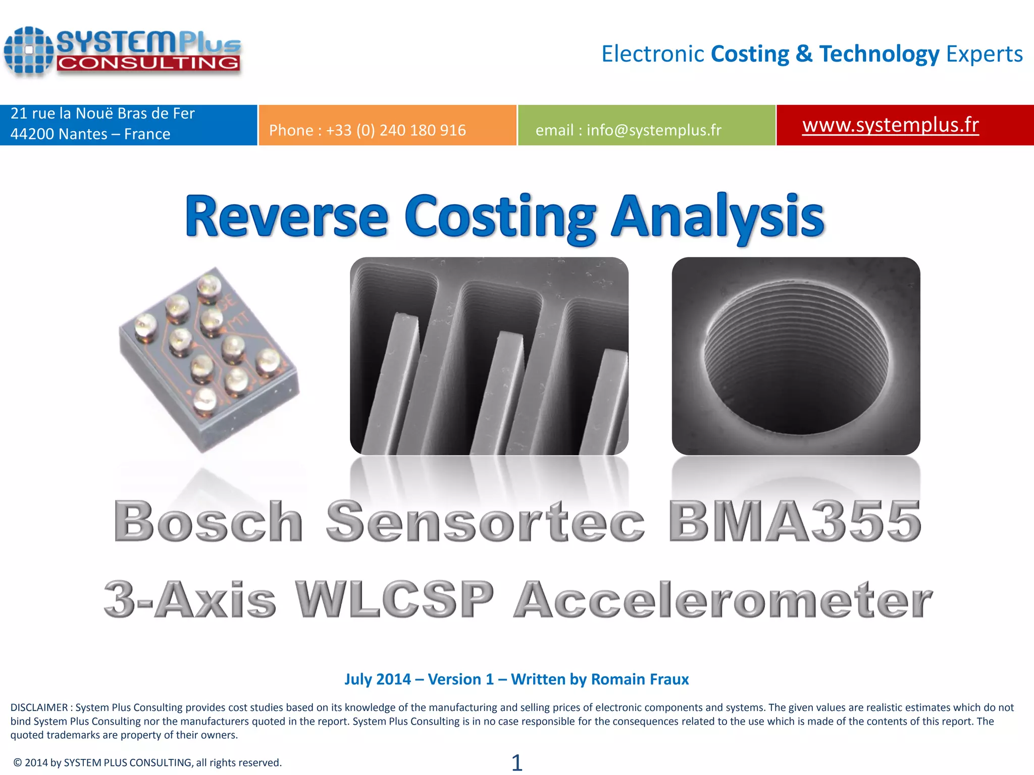 Bosch Sensortec BMA355 3-Axis MEMS Accelerometer teardown reverse ...
