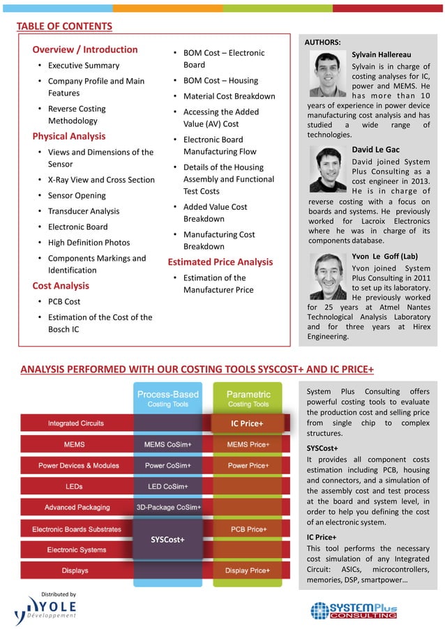 Bosch Mobility Ultrasonic Sensor 2017 teardown reverse costing report ...