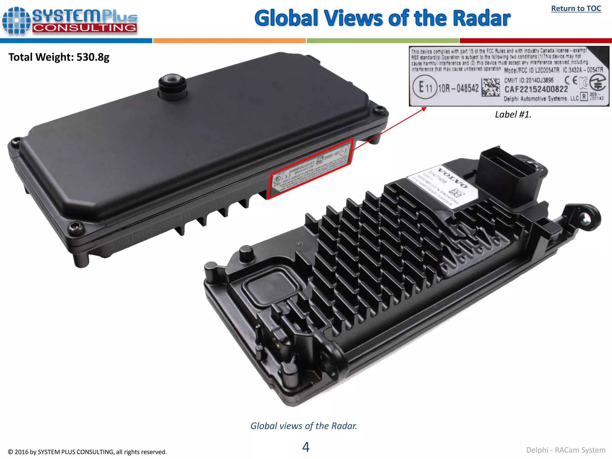 Delphi Integrated Radar and Camera System (RACam) 2016 teardown reverse ...