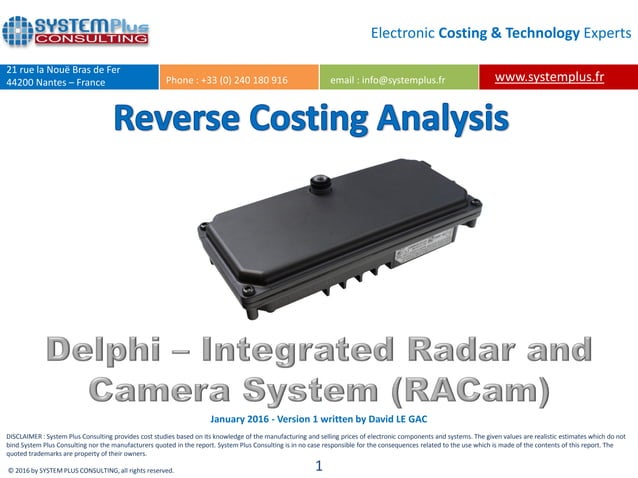 Delphi Integrated Radar and Camera System (RACam) 2016 teardown reverse ...