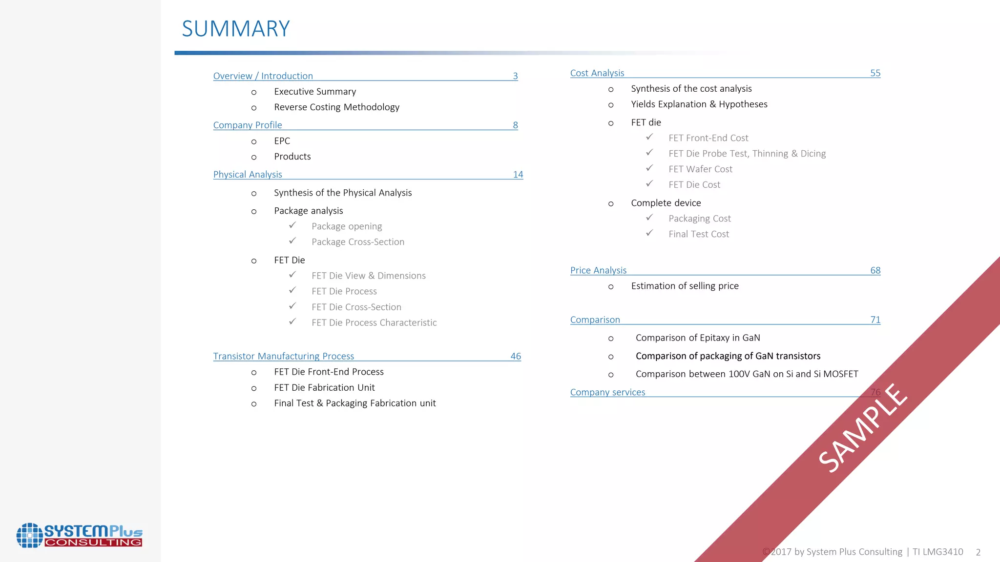 EPC2045 100V GaN-on-Silicon Transistor 2017 teardown reverse costing ...