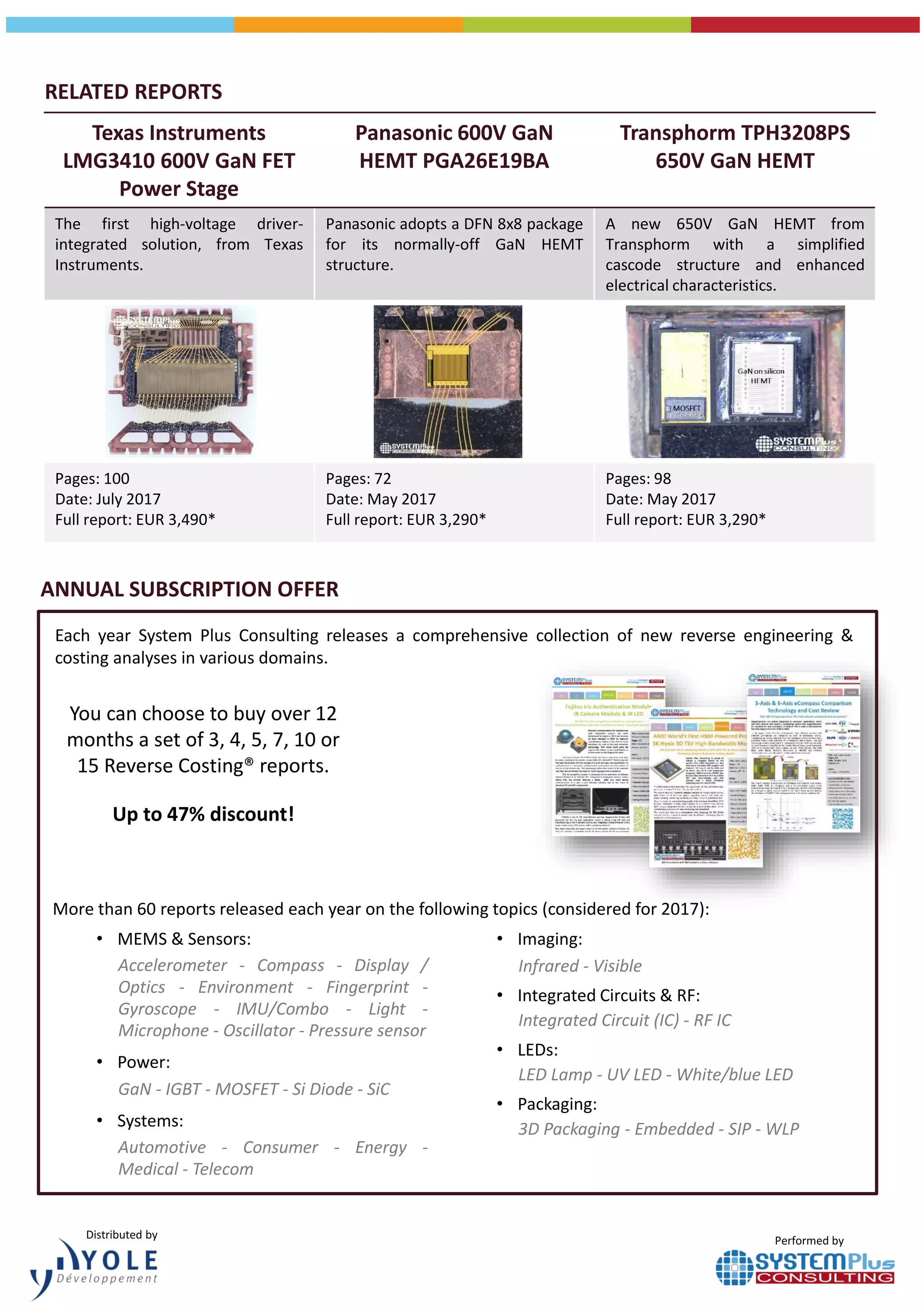 EPC2045 100V GaN-on-Silicon Transistor 2017 teardown reverse costing ...