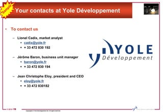 FOWLP Patent Analysis 2012 Report by Yole Developpement | PDF